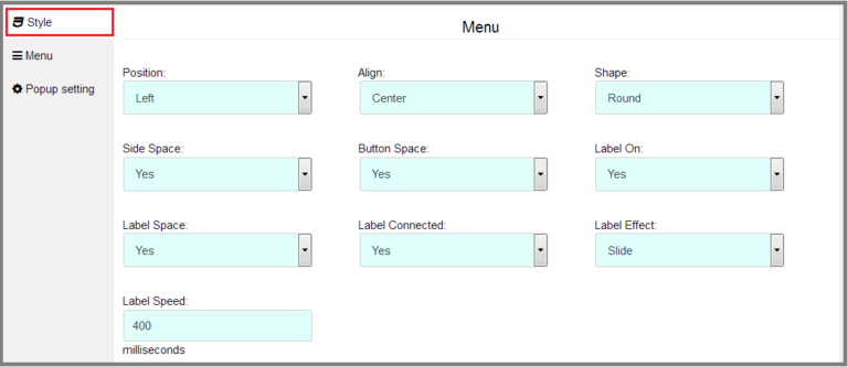 Floating menu with the Float Menu Pro plugin