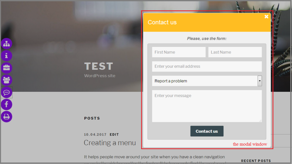 Floating menu with the Float Menu Pro plugin