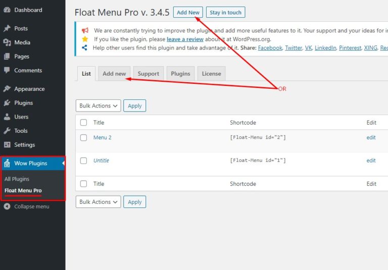 Create menu - FAQs Center